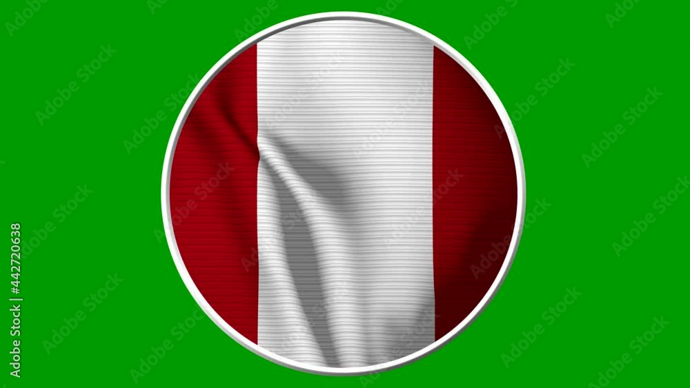 Peru Circular Flag Loop - Realistic 4K flag waving in the wind ...