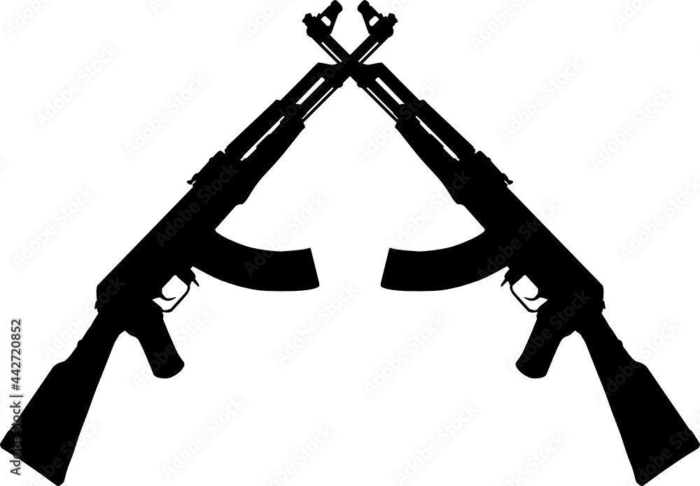 AK47 , AKM Crossed Rifle Gun cut file, SVG , Cricut, Silhouette ...