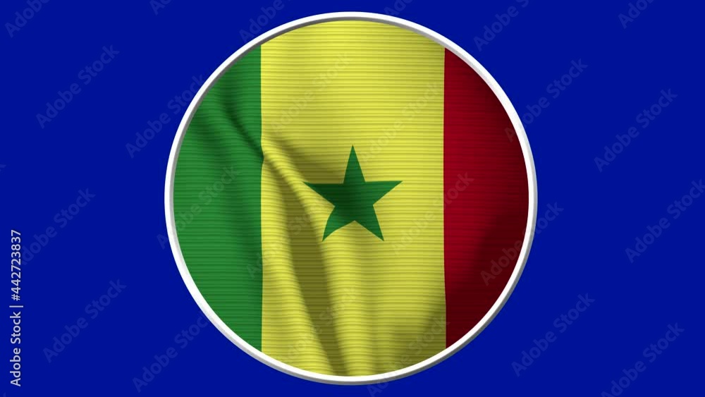 Senegal Circular Flag Loop - Realistic 4K flag waving in the wind ...