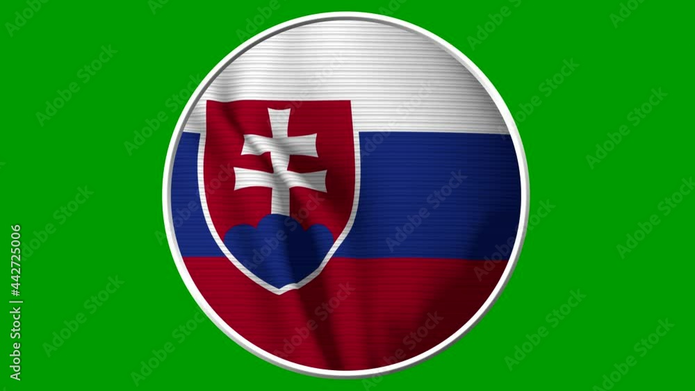 Slovakia Circular Flag Loop - Realistic 4K flag waving in the wind ...