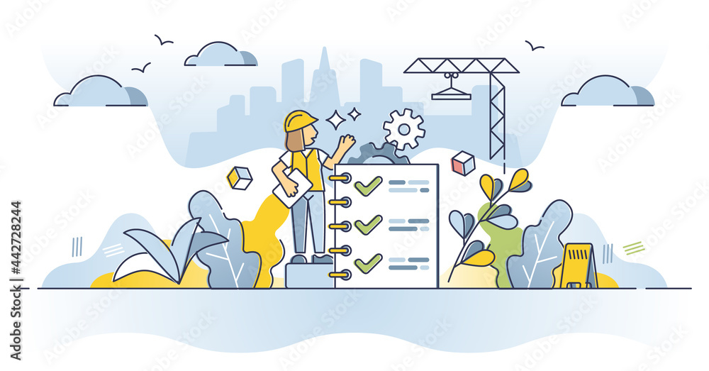 Vetor de Work safety regulations and worker security protection policy ...