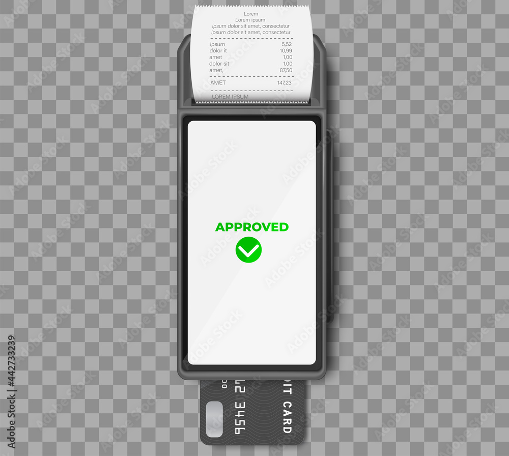POS terminal Mockup template of bank payment terminal, Design. NFC ...