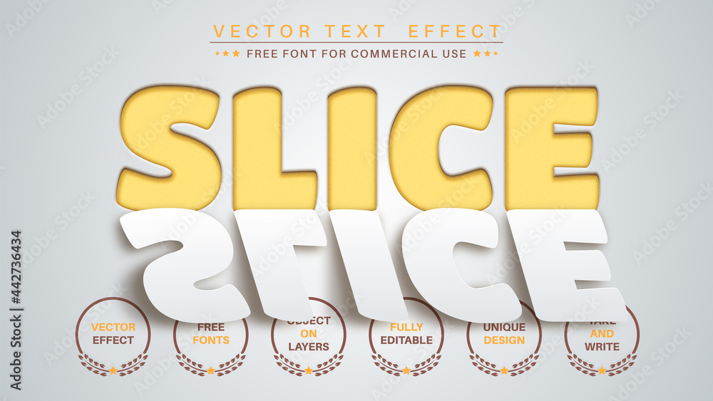 Slice paper - edit text effect, font style Stock Vector | Adobe Stock