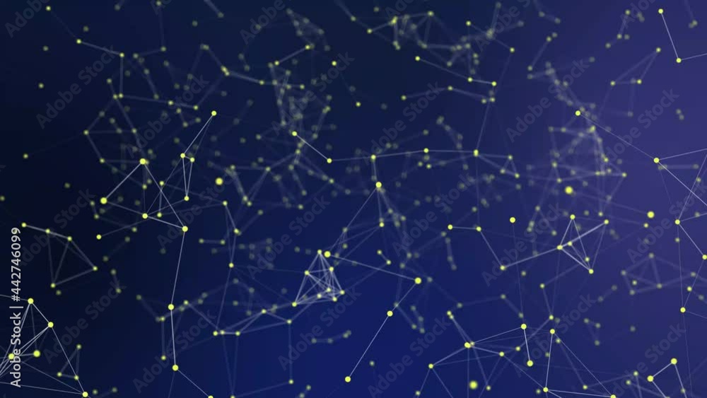 Elegant fantasy abstract technology, science and engineering motion background with golden ...