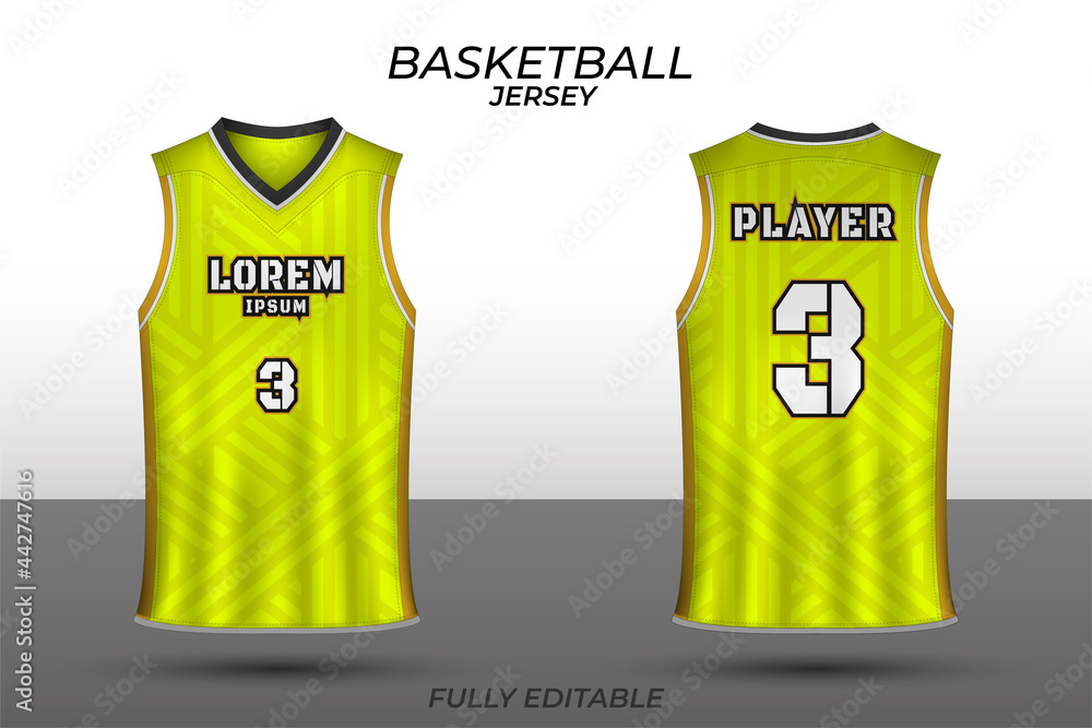 Basketball jersey design template. Uniform front and back. Sports ...