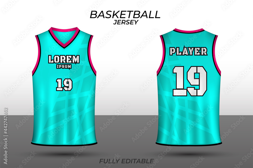 Basketball jersey design template. Uniform front and back. Sports ...