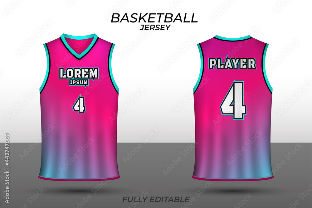 Basketball jersey design template. Uniform front and back. Sports ...