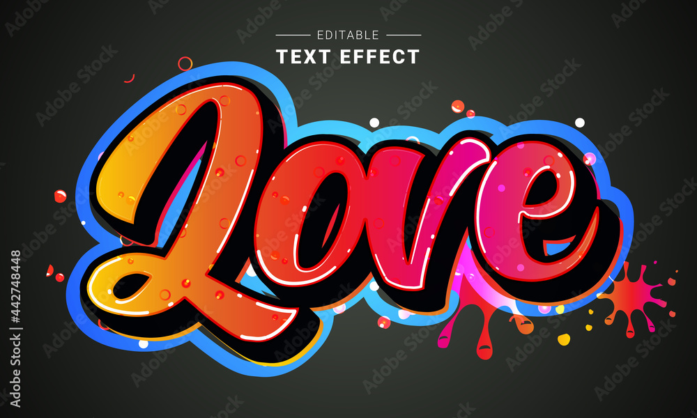 Editable Graffiti Text Effect Stock Vector | Adobe Stock
