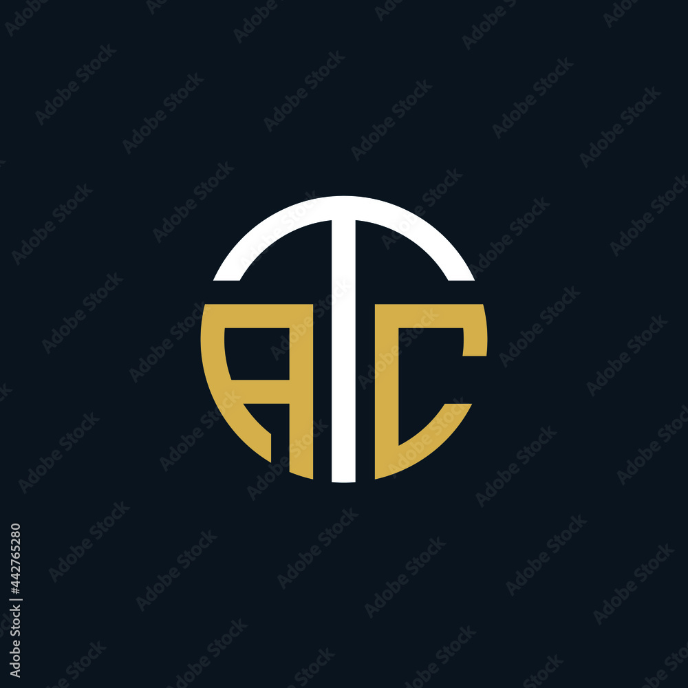 ATC letter logo design on black background.ATC creative initials letter ...