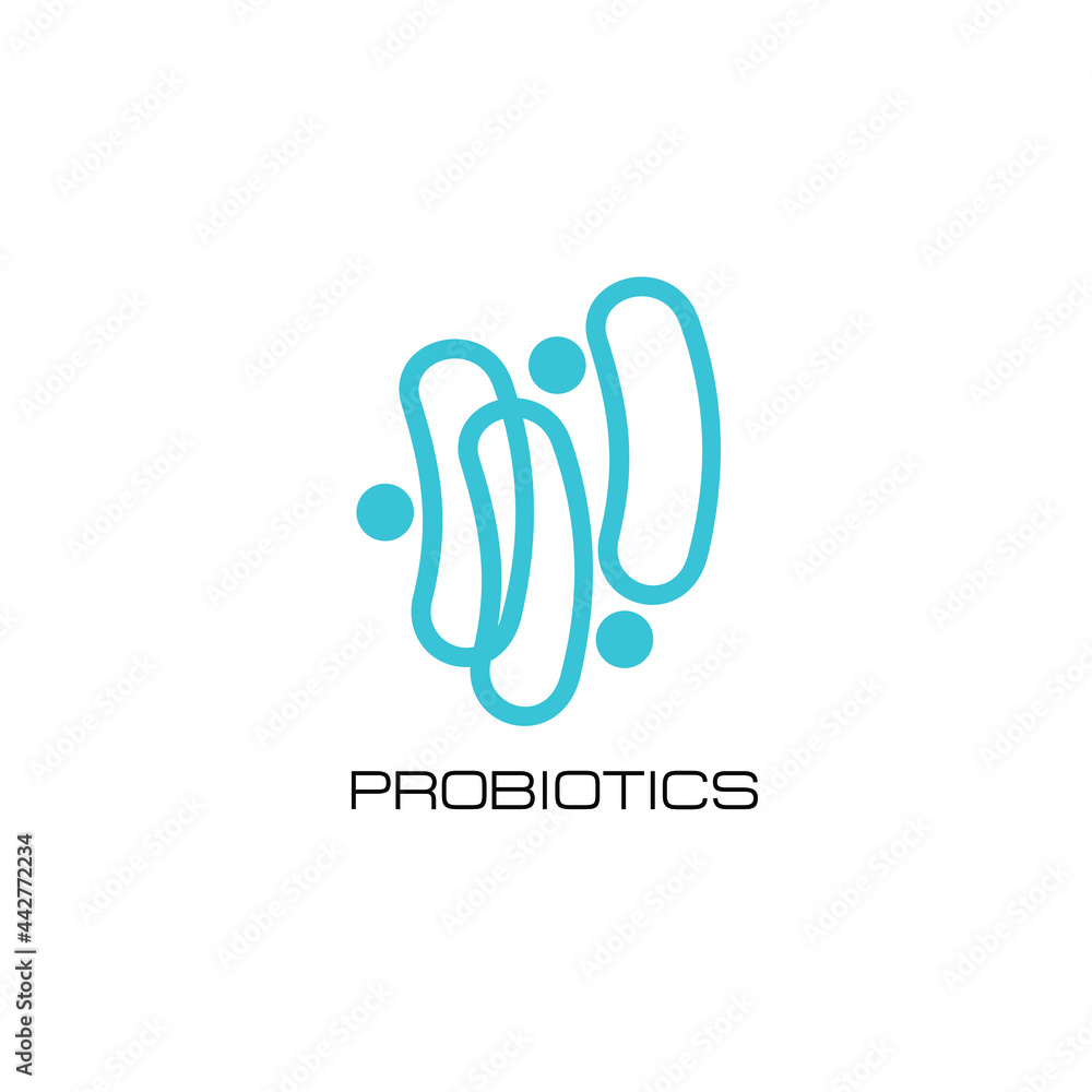 Probiotics logo. Bacteria logo. Concept of healthy nutrition ingredient ...
