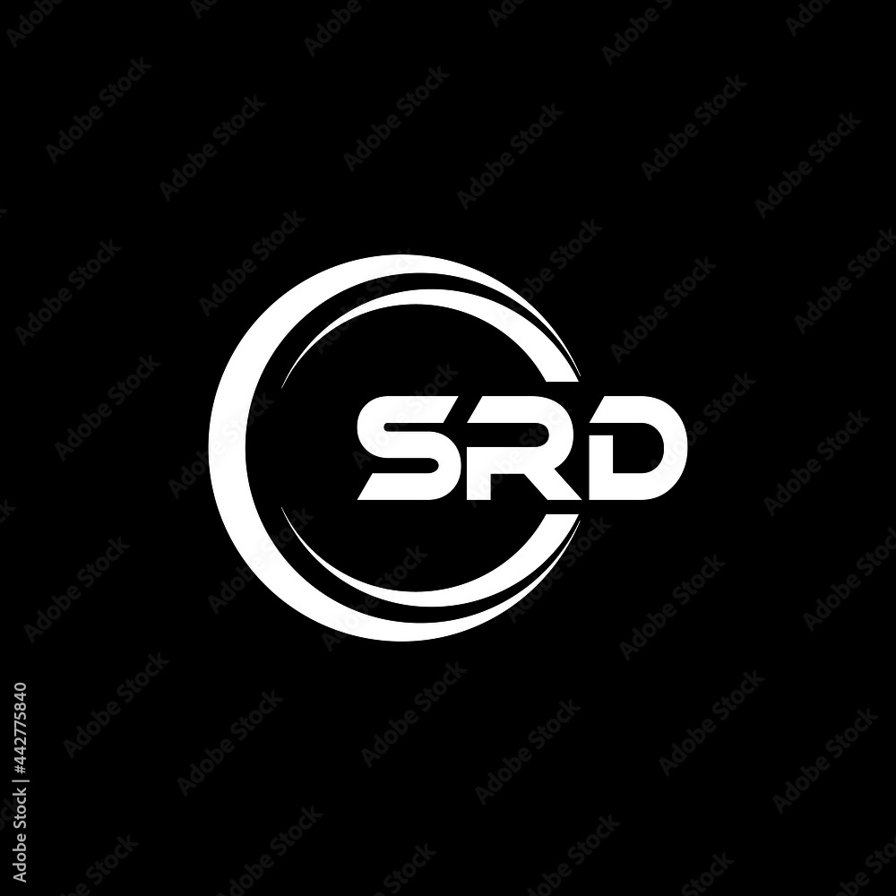 SRD letter logo design with black background in illustrator, vector ...