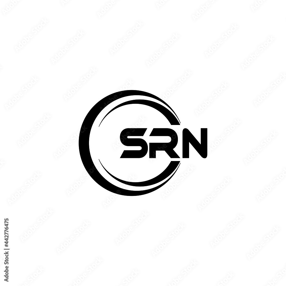 SRN letter logo design with white background in illustrator, vector ...