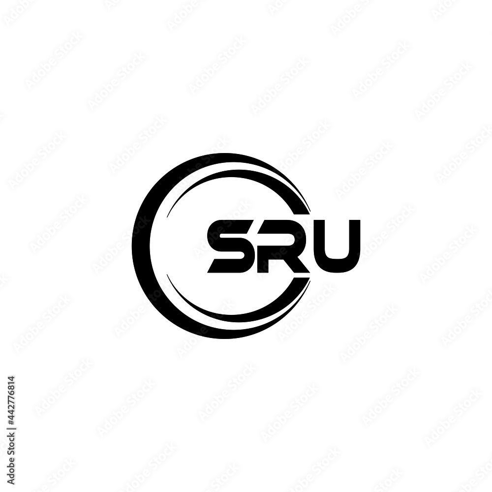 Vecteur Stock SRU letter logo design with white background in ...