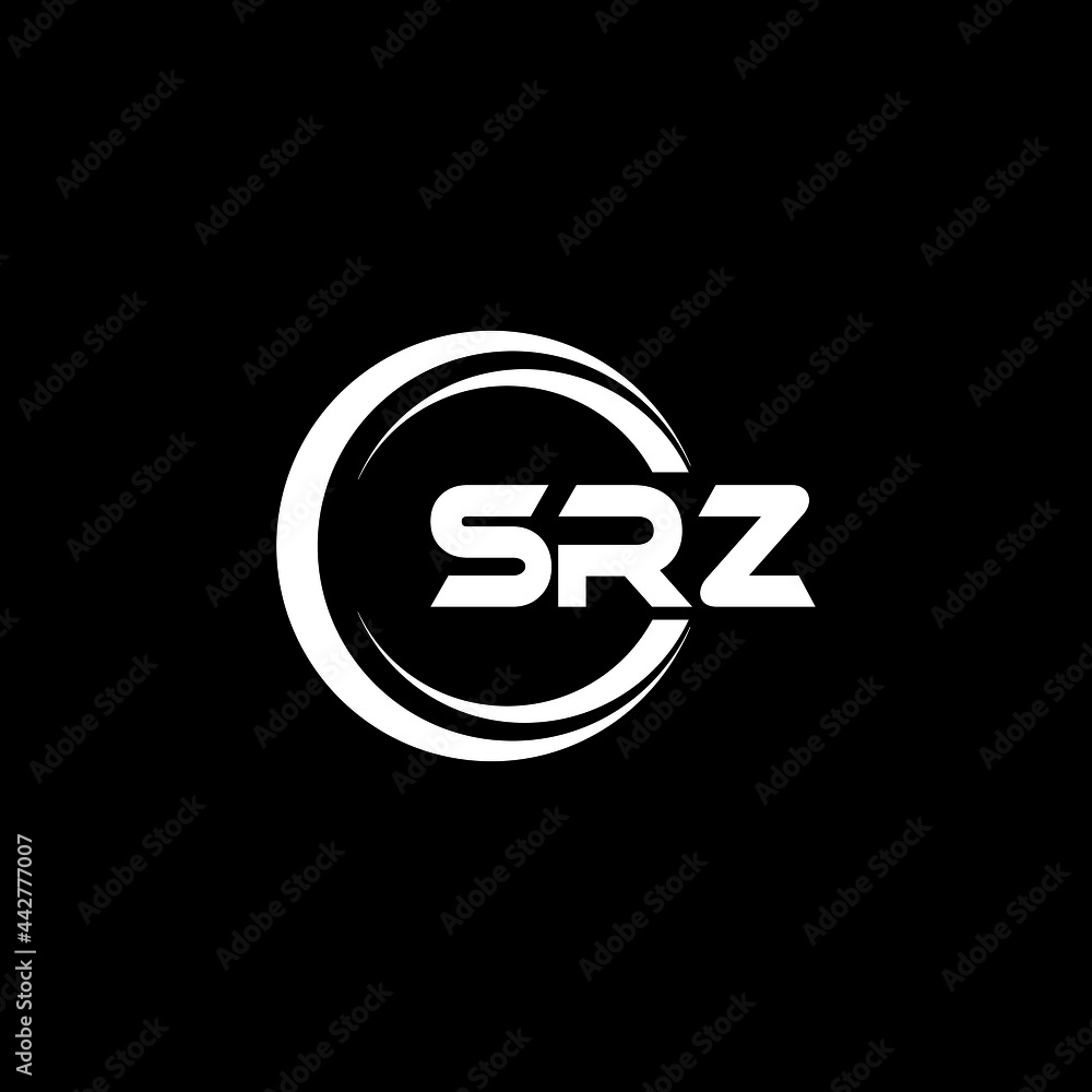 Vecteur Stock SRZ letter logo design with black background in ...