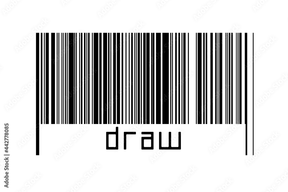 Digitalization concept. Barcode of black horizontal lines with ...