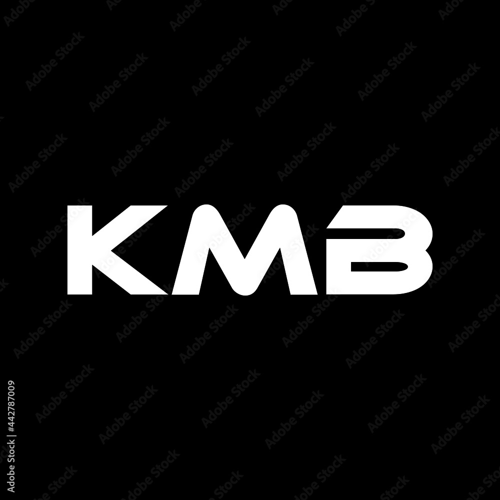 Vecteur Stock KMB letter logo design with black background in ...