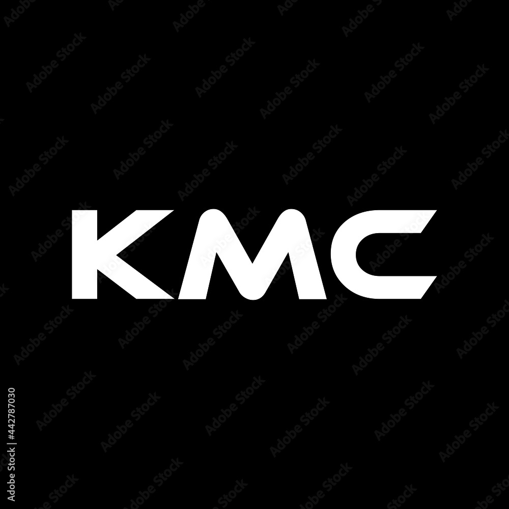 KMC letter logo design with black background in illustrator, vector ...