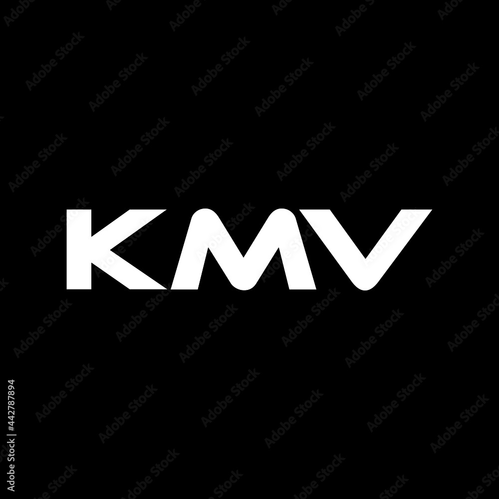 KMV letter logo design with black background in illustrator, vector ...