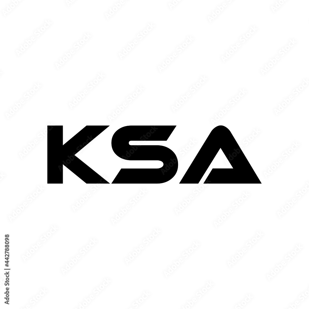 KSA letter logo design with white background in illustrator, vector logo modern alphabet font ...