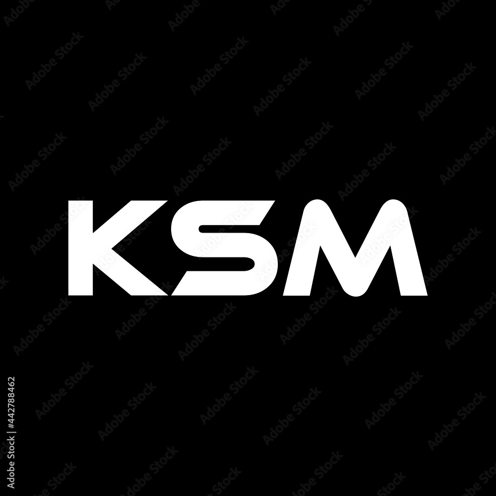 KSM letter logo design with black background in illustrator, vector ...