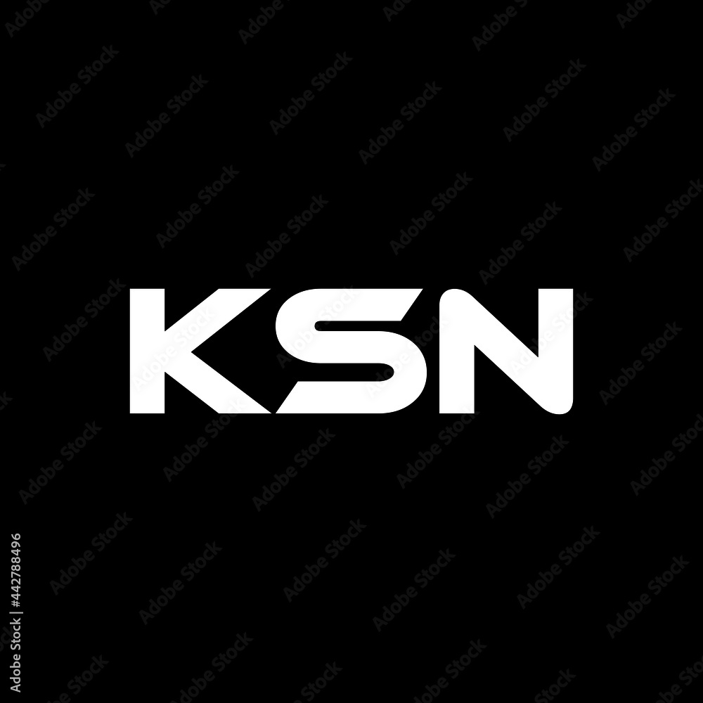 KSN letter logo design with black background in illustrator, vector ...