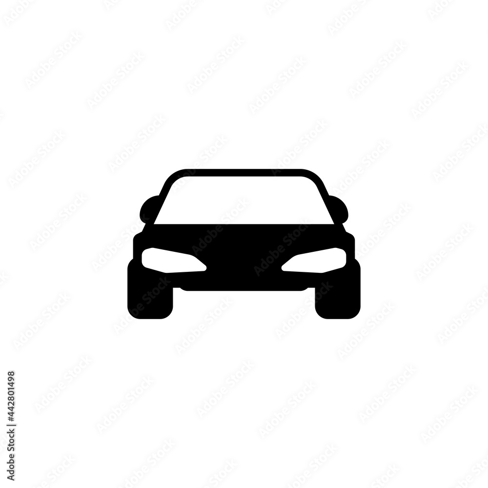 Car element in flat simple style on white background. Vehicle icon ...