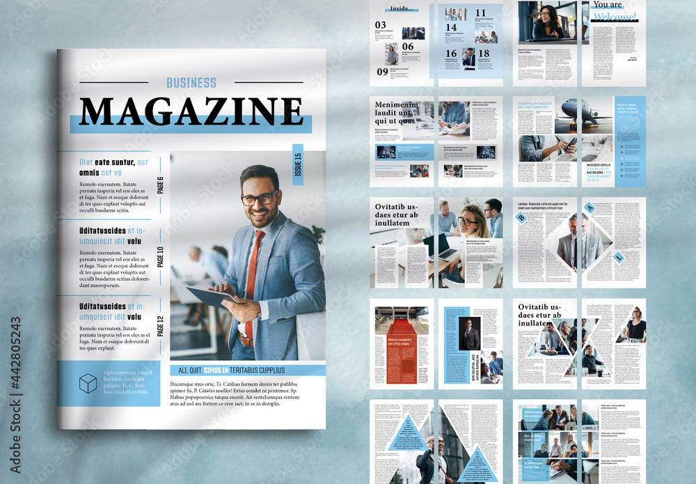 Business Magazine Layout Stock Template | Adobe Stock
