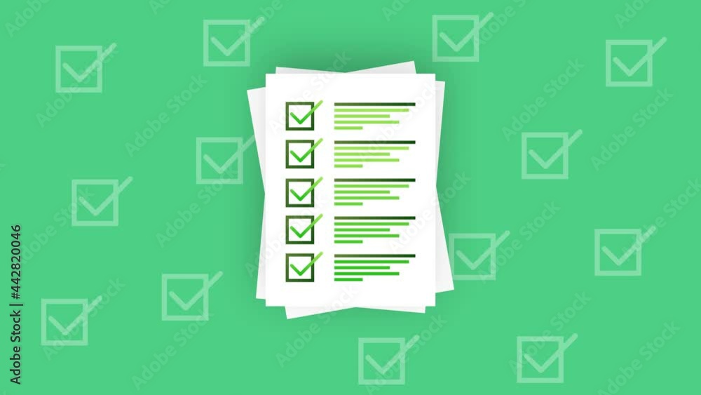 Check List tablet on white background. Ok sign. Motion graphics. Stock ...