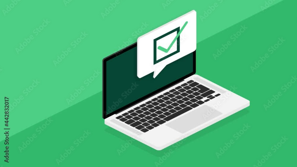 Check List tablet on white background. Ok sign. Motion graphics. Stock ...