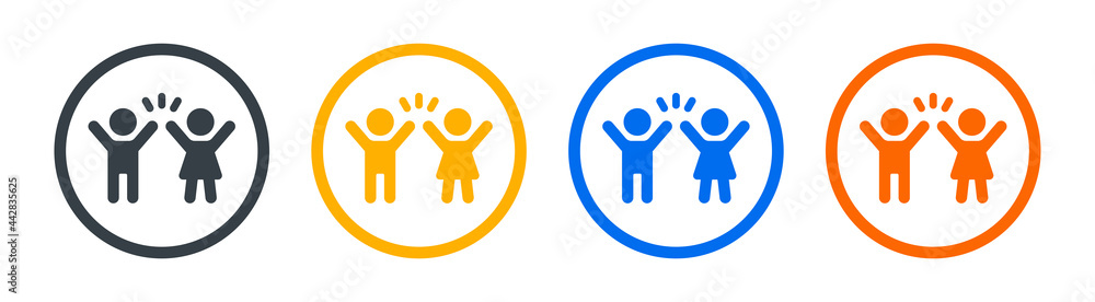 Kids or children icon symbol. Happy kids concept. Vector illustration ...