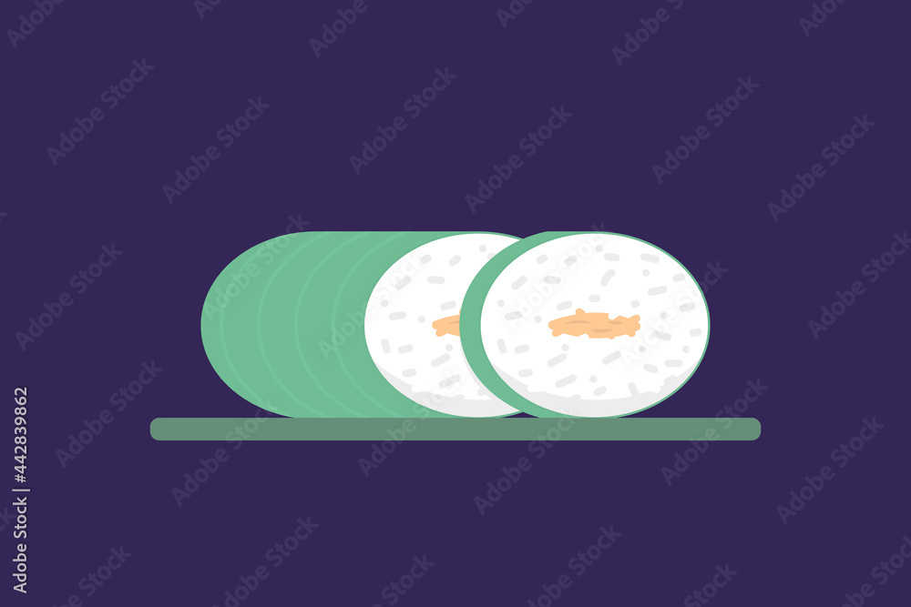 illustration of a food lemper from Indonesia. sticky rice wrapped in ...