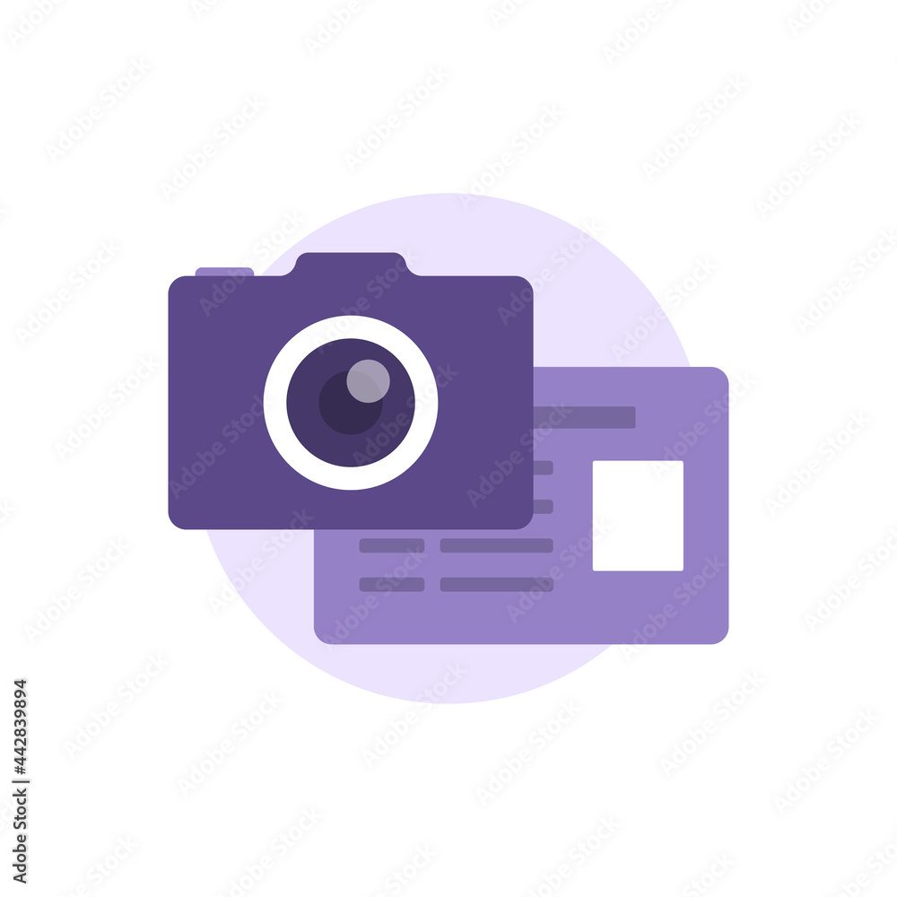illustration of identity photo icon concept. take photos or information ...