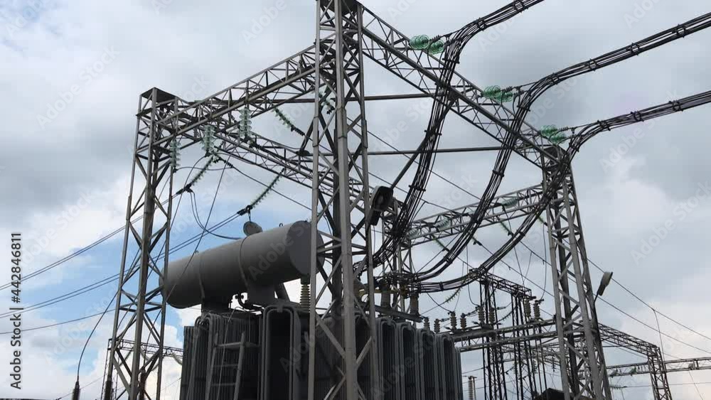 High-voltage power transforme. Transformer: equipment used to step up ...