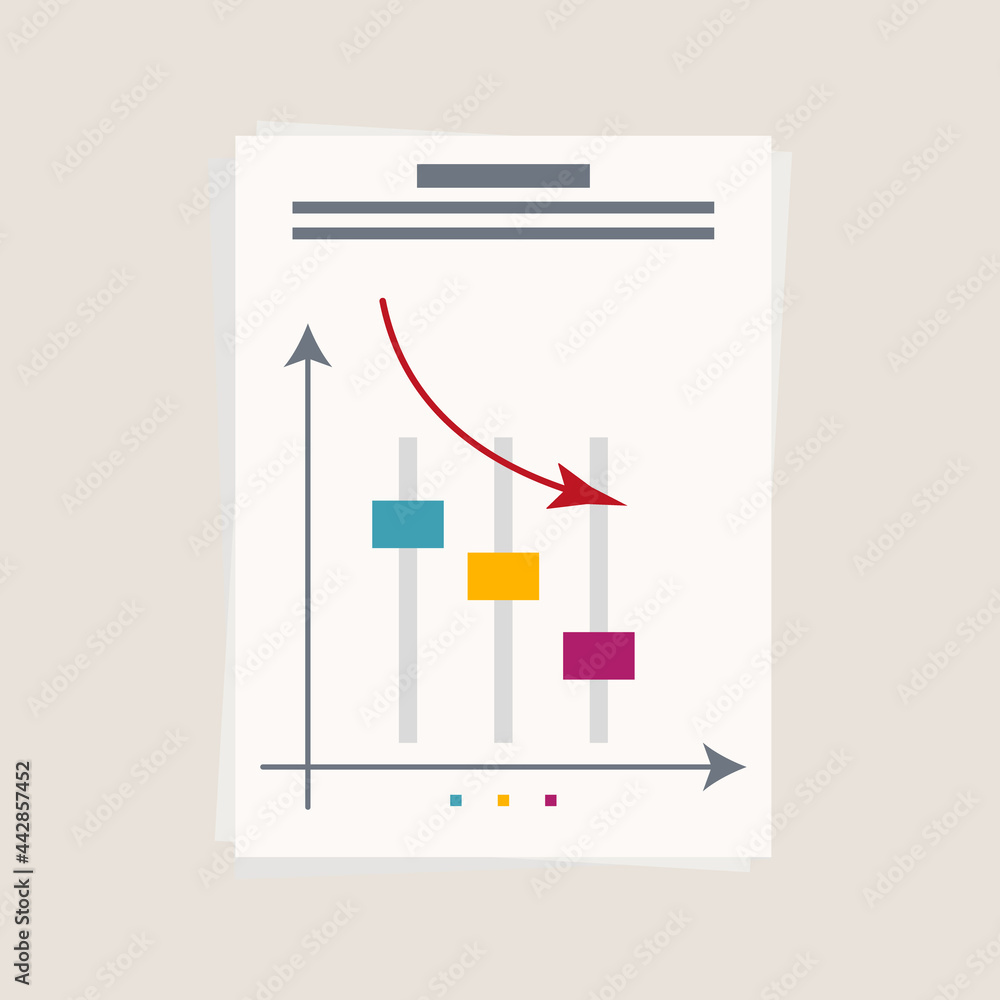 Loss graph, paper document, page. Graph, diagram of efficiency ...