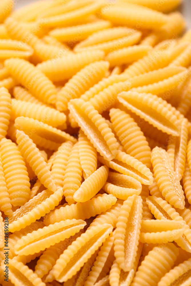 Malloreddus, pasta tradizionale della cucina Sarda, Cibo Italiano Stock ...