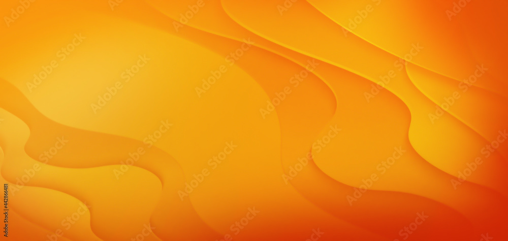 Elegant Luxury Yellow Wave lines with shadow papercut effect with copy ...