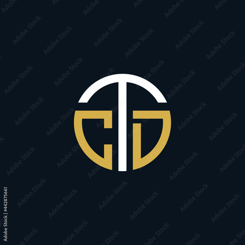 CTD letter logo design on black background.CTD creative initials letter ...
