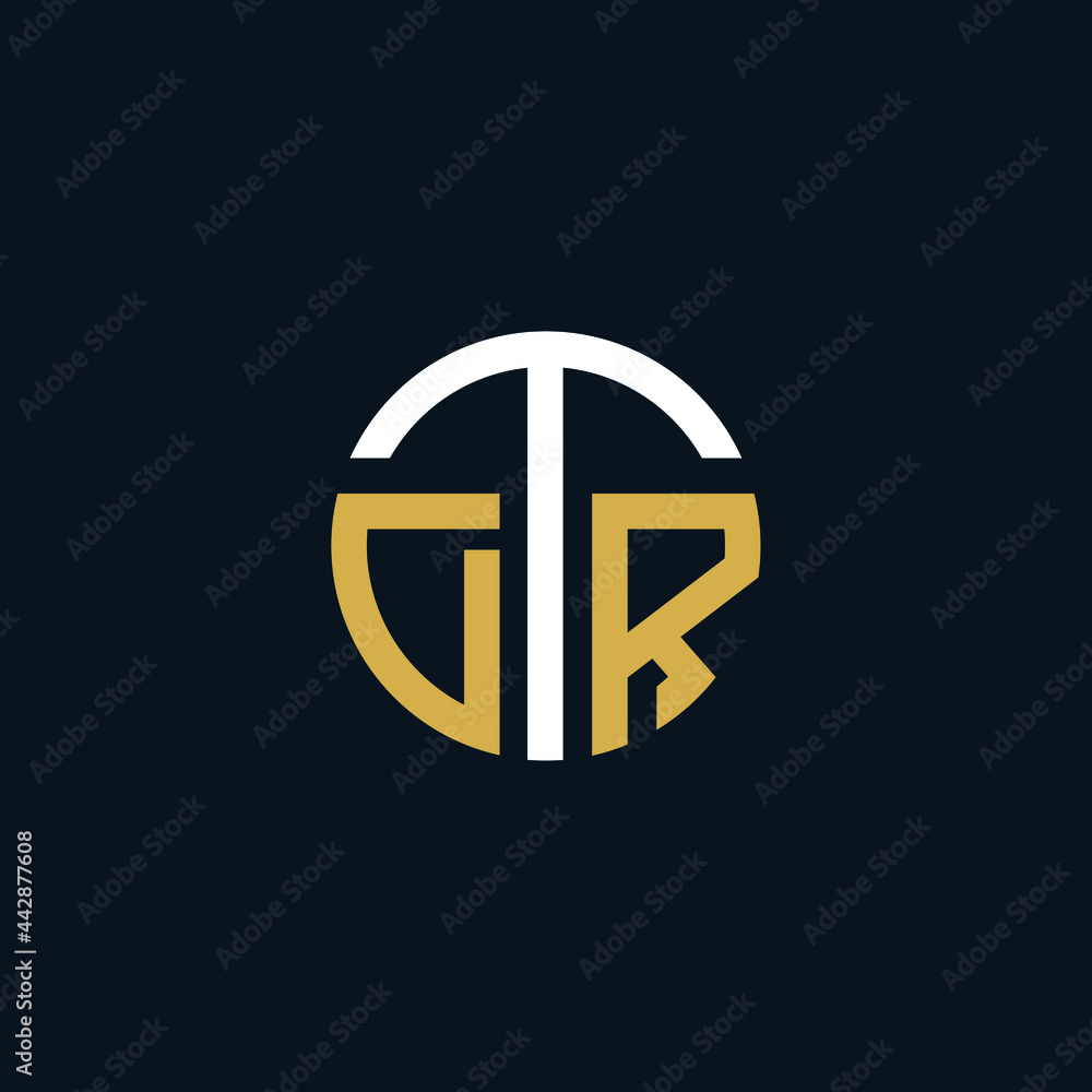DTR letter logo design on black background.DTR creative initials letter ...