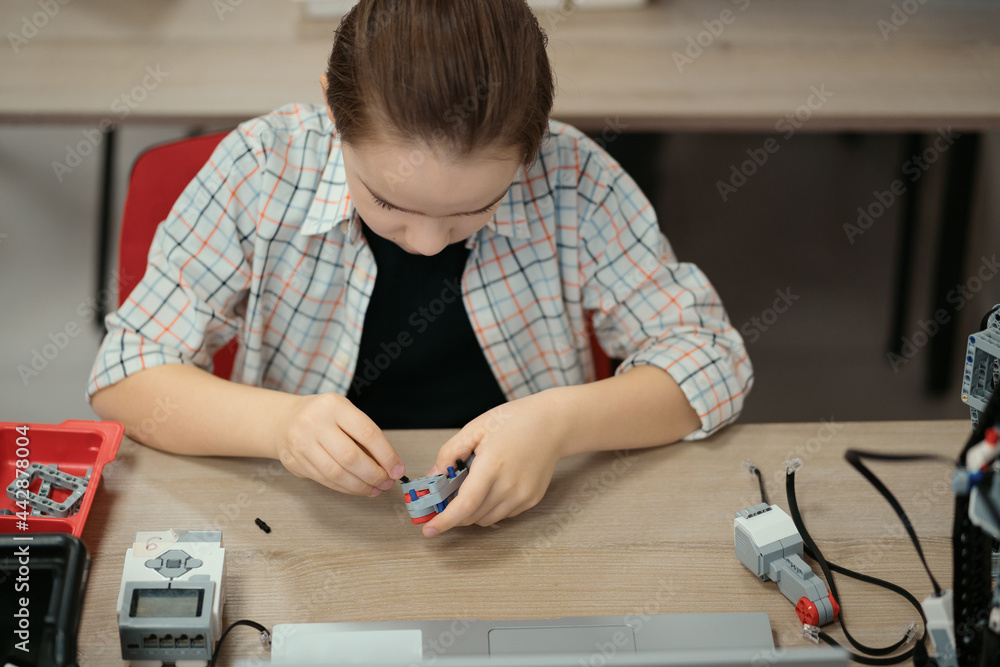 Boy Works on a Fully Functional Programable Robot for His School ...