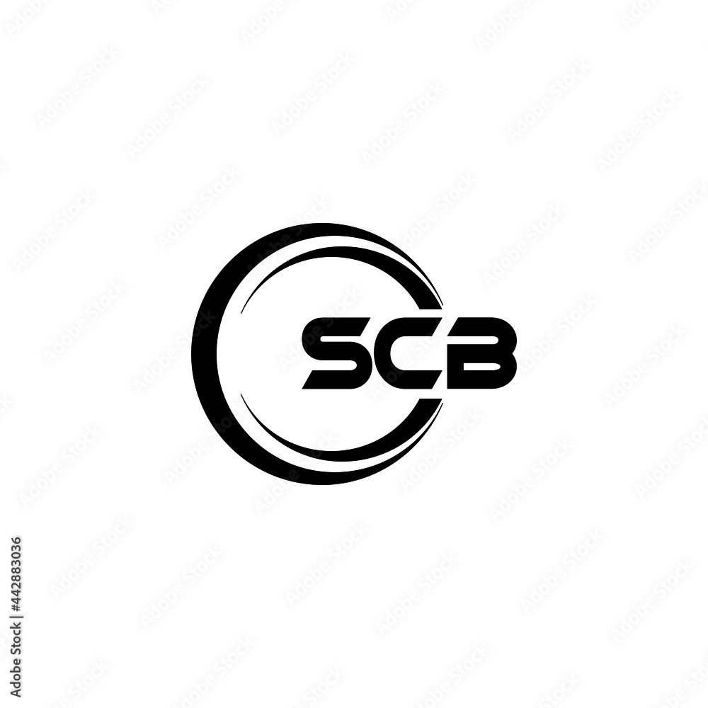 SCB letter logo design with white background in illustrator, vector ...