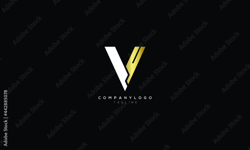 V4 4V V AND 4 Abstract initial monogram letter alphabet logo design ...