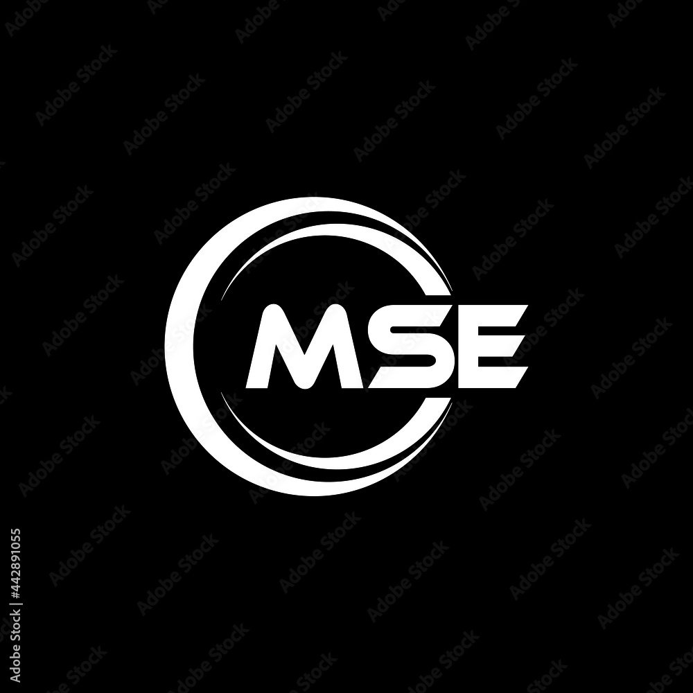 MSE letter logo design with black background in illustrator, vector ...