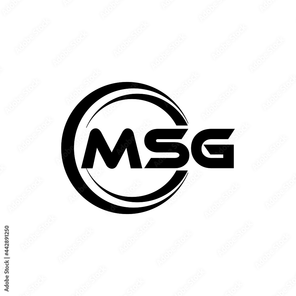 MSG letter logo design with white background in illustrator, vector ...