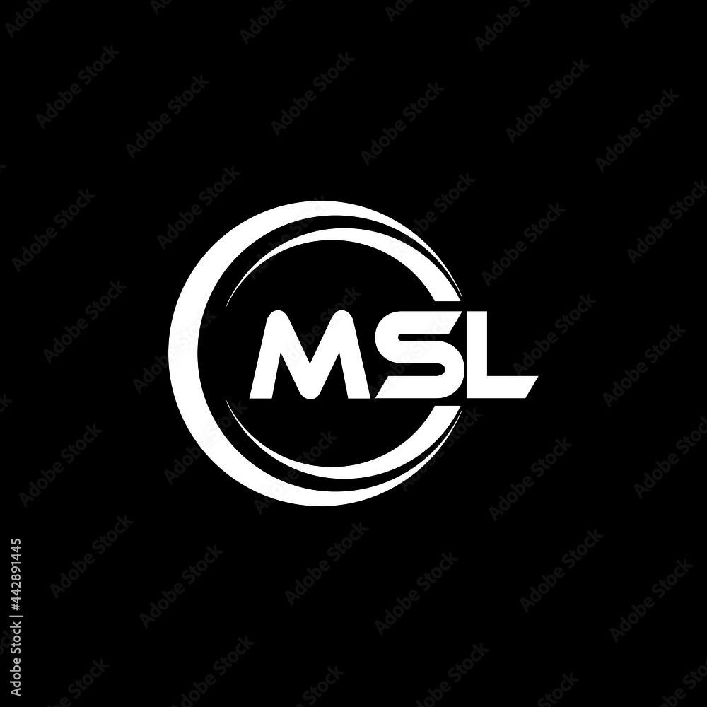 MSL letter logo design with black background in illustrator, vector ...