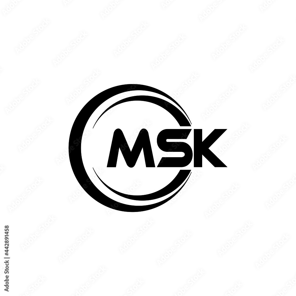 Vecteur Stock MSK letter logo design with white background in ...