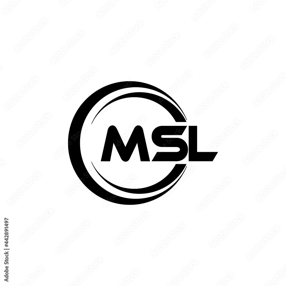 MSL letter logo design with white background in illustrator, vector ...