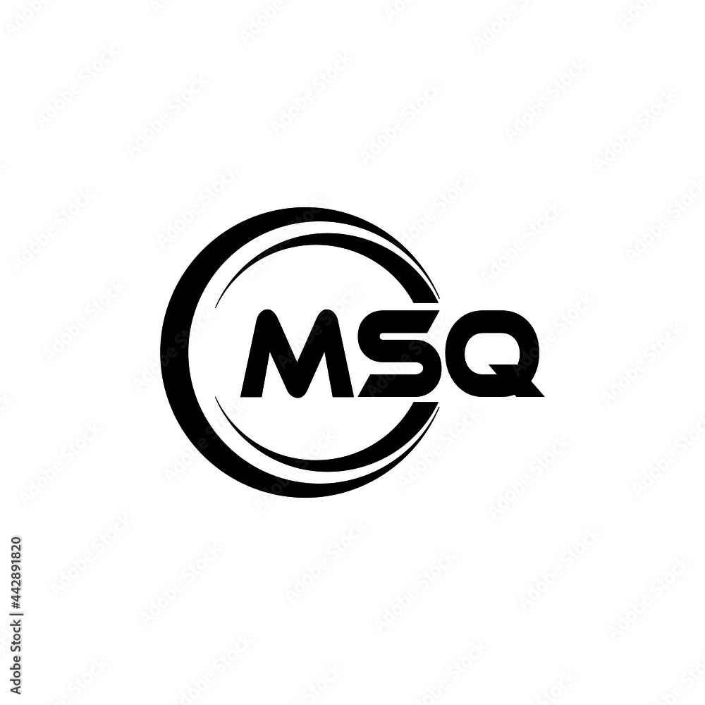 MSQ letter logo design with white background in illustrator, vector ...