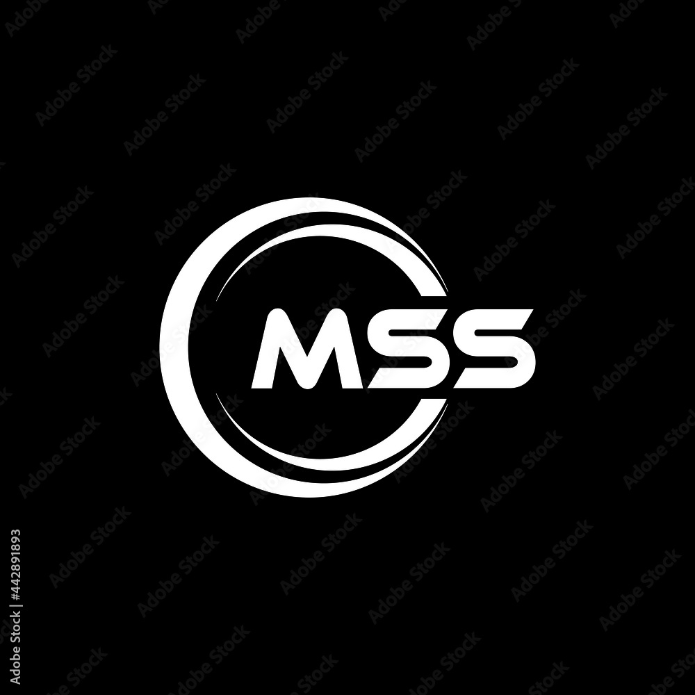 MSS letter logo design with black background in illustrator, vector ...