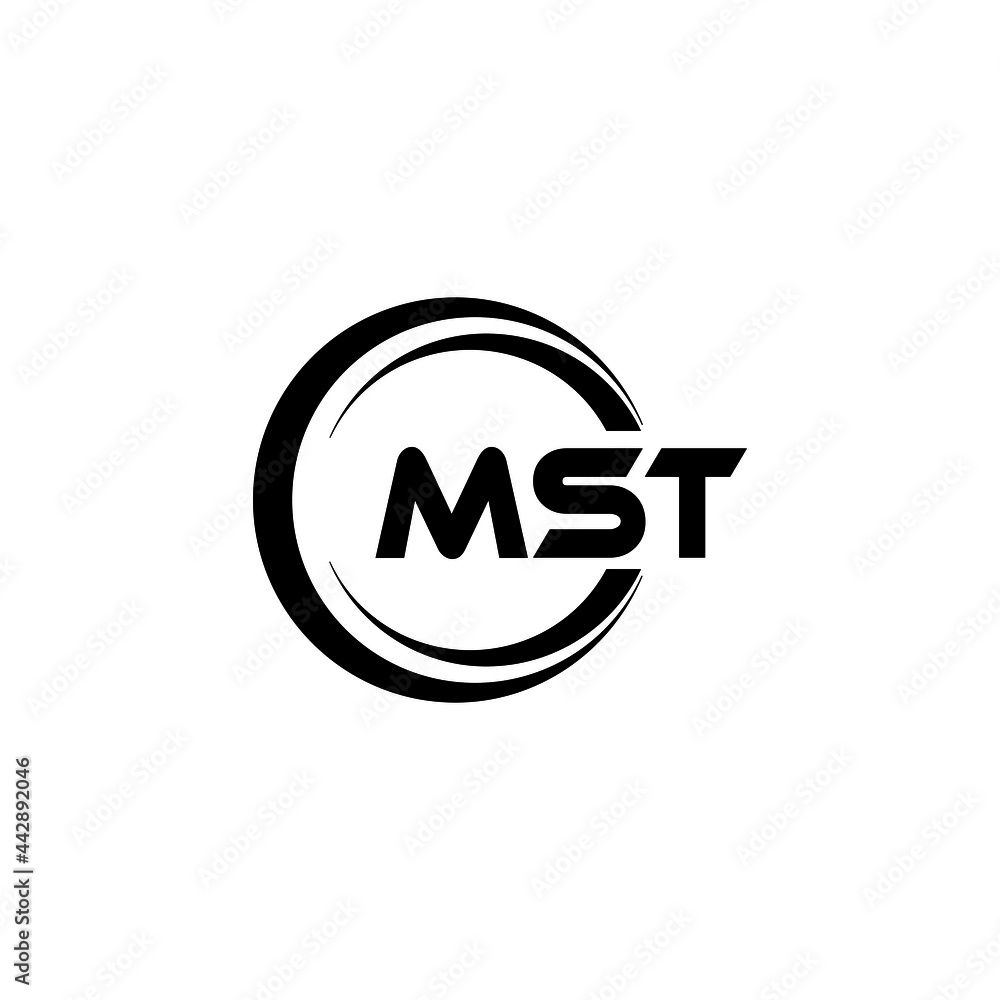 MST letter logo design with white background in illustrator, vector ...