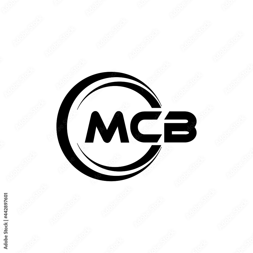MCB letter logo design with white background in illustrator, vector ...